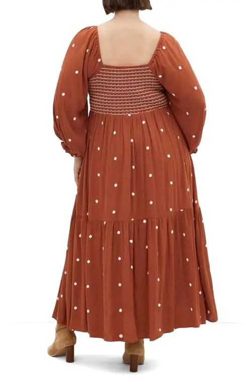 City Chic Kai Long Sleeve Maxi Dress - Honey
