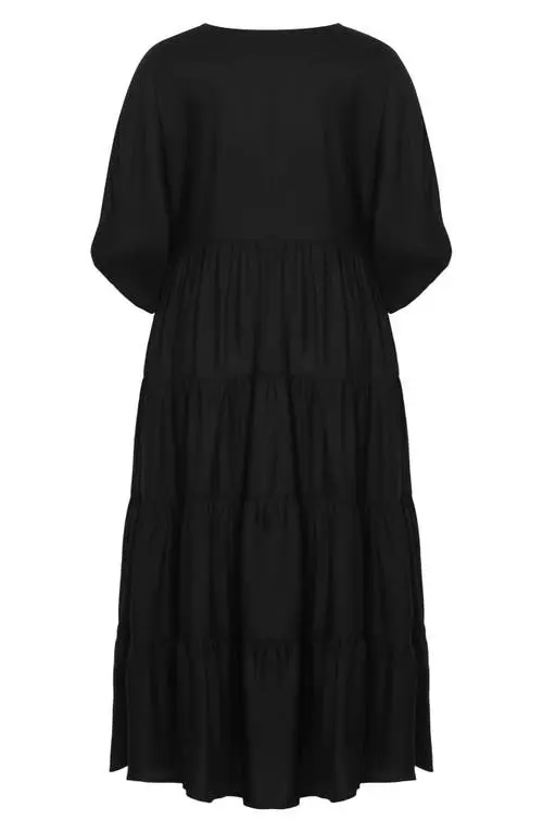 City Chic Jenna Puff Sleeve Dress