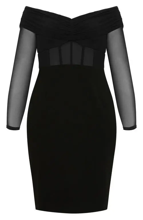 City Chic Anne Off-the-shoulder Corset Dress