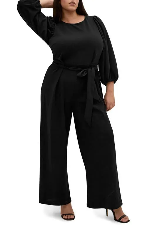 City Chic Tahlia Long Sleeve Jumpsuit - Black