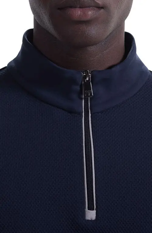 Bugatchi Quarter Zip Pullover - Navy