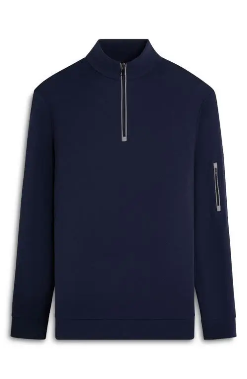 Bugatchi Quarter Zip Pullover - Navy
