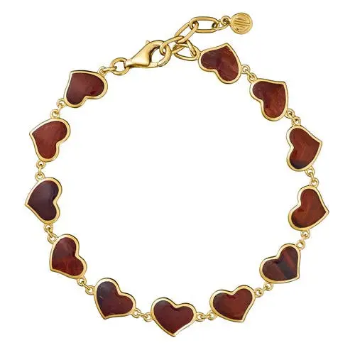 JAN LESLIE All Around Heart Gemstone Bracelet - Red
