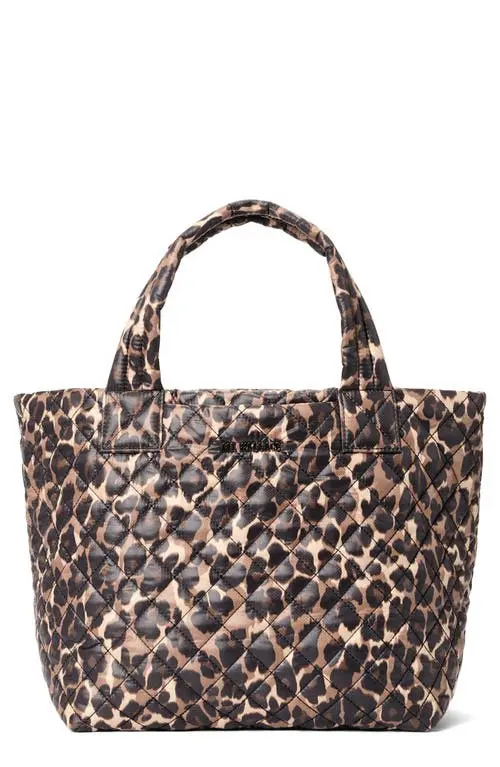 Mz Wallace Small Metro Deluxe Quilted Nylon Tote - Leopard