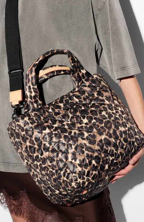 Mz Wallace Small Metro Deluxe Quilted Nylon Tote - Leopard