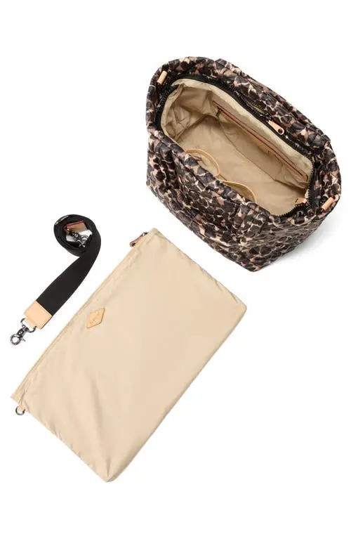 Mz Wallace Small Metro Deluxe Quilted Nylon Tote - Leopard
