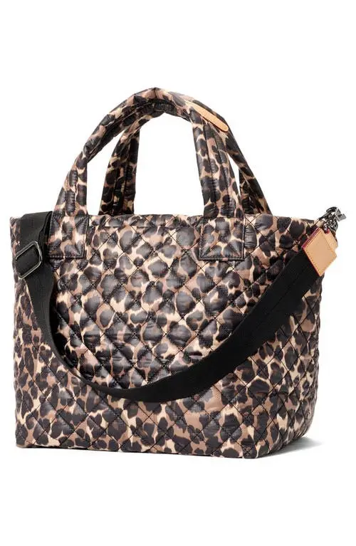 Mz Wallace Small Metro Deluxe Quilted Nylon Tote - Leopard