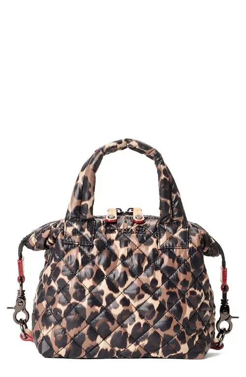 Mz Wallace Micro Sutton Quilted Top Handle Bag - Leopard