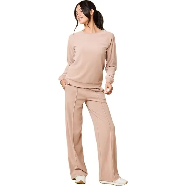 SOFTIES Vintage Velvet Crewneck And Pintuck Pant Set - Coco