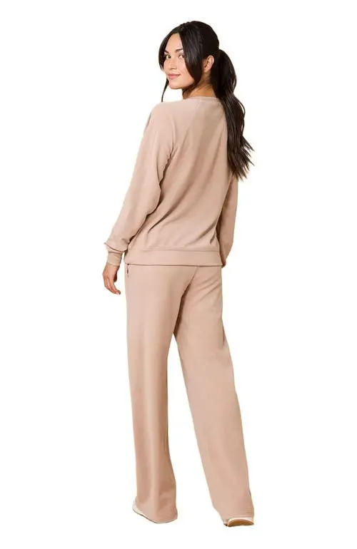 SOFTIES Vintage Velvet Crewneck And Pintuck Pant Set - Coco