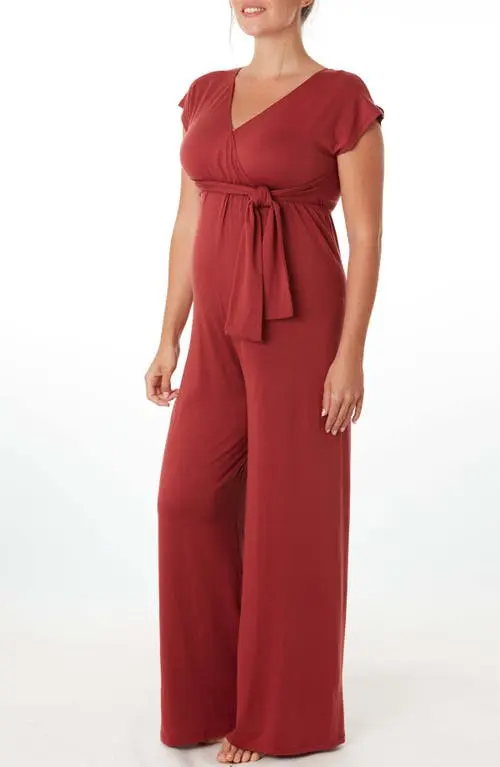 CACHE COEUR Origin Pregnancy And Nursing Jumpsuit - Terracotta