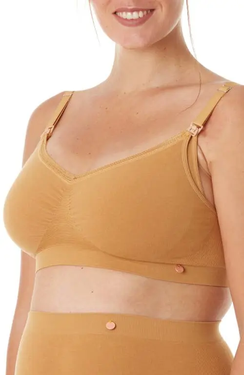 CACHE COEUR Organic Maternity And Nursing Seamless Bra - Cumin