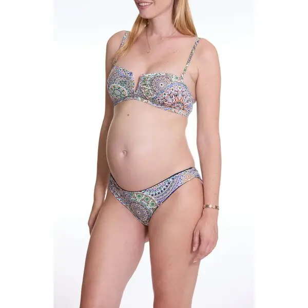 CACHE COEUR Mandala Reversible Maternity Bikini - Blue Multicolor
