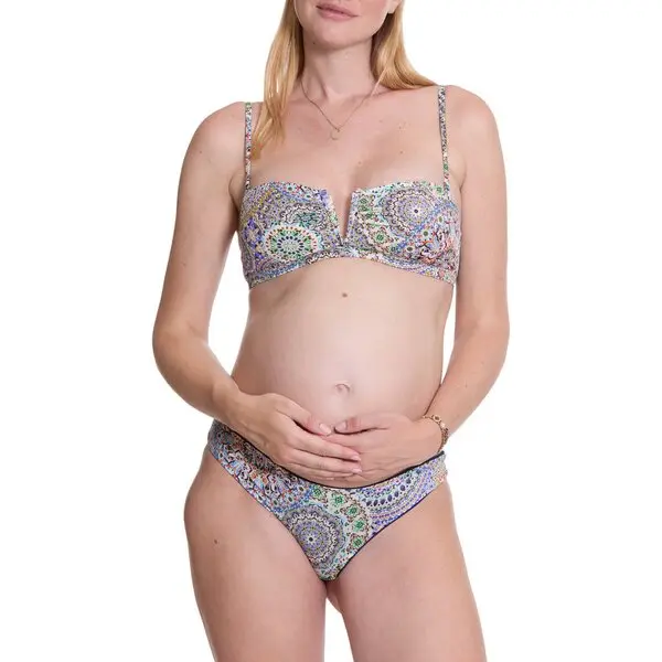 CACHE COEUR Mandala Reversible Maternity Bikini - Multicolor