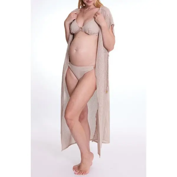 CACHE COEUR Milos Maternity Beachwear Caftan - Beige
