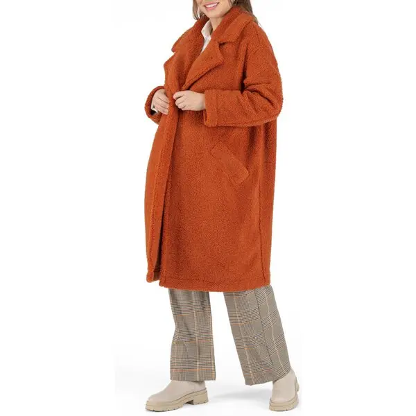 CACHE COEUR Léonie Long Maternity Coat - Copper