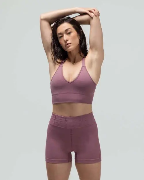 REFORMER Ribbed Biker Short - Mauve