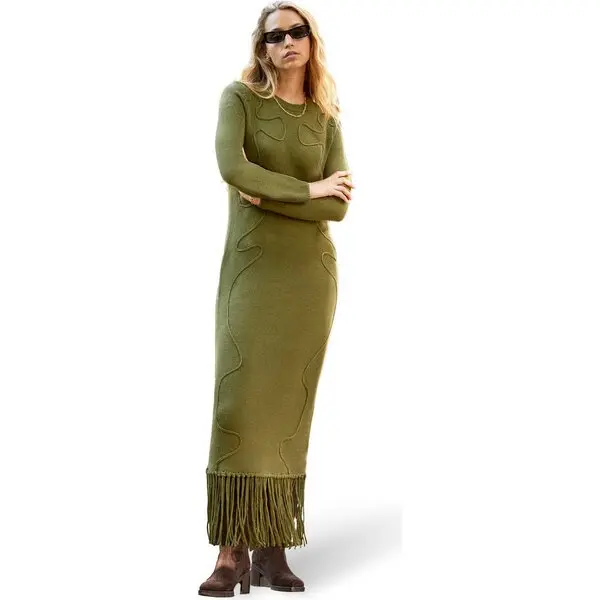 RO&ZO Applique Knit Maxi Dress