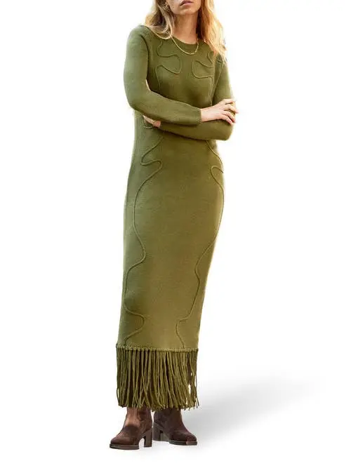 RO&ZO Applique Knit Maxi Dress