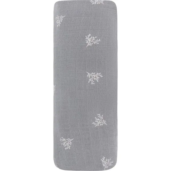 ELY'S & CO. Velour Leaf Pattern Collectionmuslin Swaddle - Blue