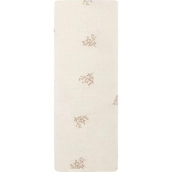 ELY'S & CO. Velour Leaf Pattern Collectionmuslin Swaddle - Ivory/boy