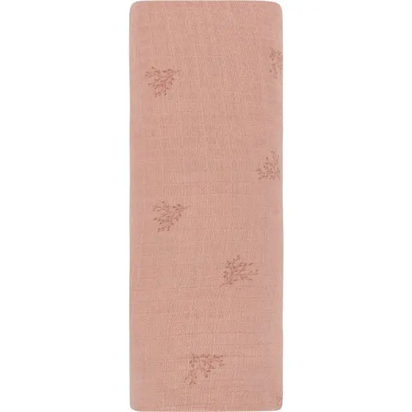 ELY'S & CO. Velour Leaf Pattern Collectionmuslin Swaddle - Pink
