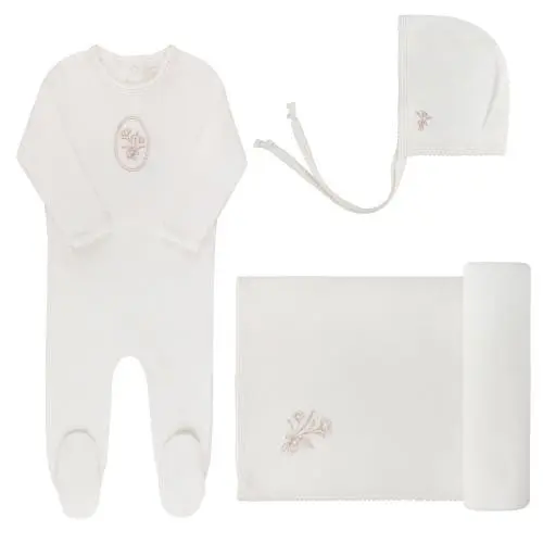 ELY'S & CO. Velour Floral Take Me Home Set - Ivory Rosegold