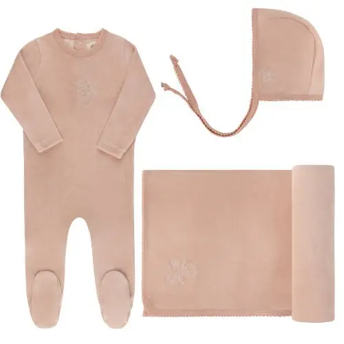 ELY'S & CO. Velour Floral Take Me Home Set - Pink