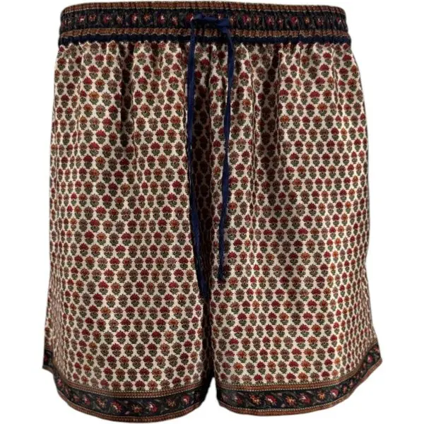 MONZLAPUR Embossed Botanical Crepe Shorts - Copper