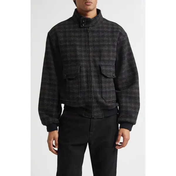 PALMES Plaid Wool Blouson Jacket