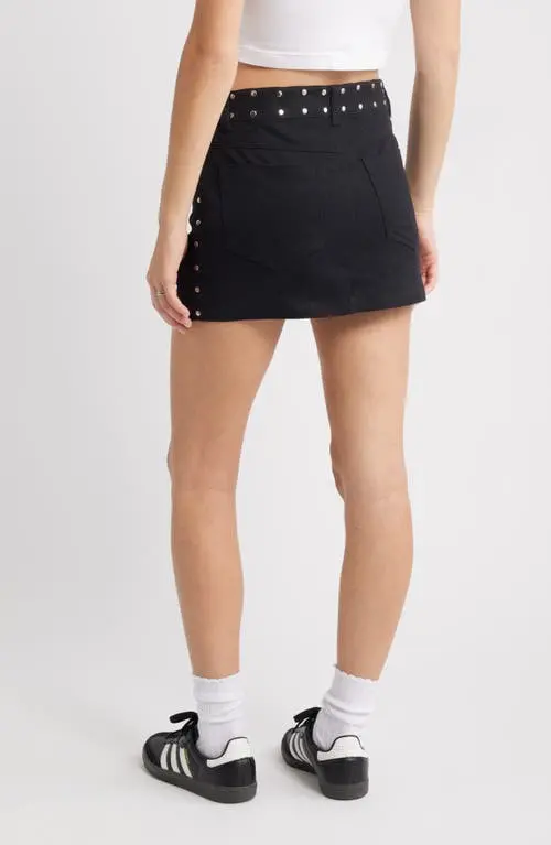 Bp. Studded Stretch-denim Miniskirt