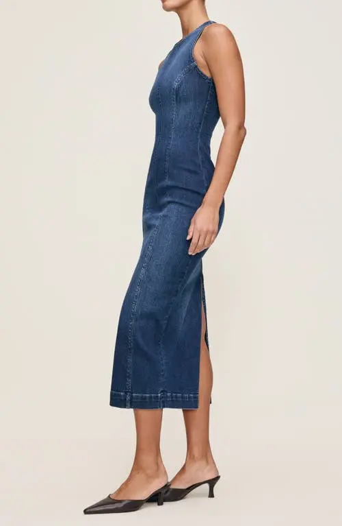 timeless midi dress Monica White Mockneck Eyelet Midi Dress