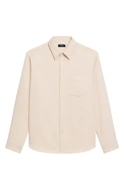 Theory Weekend Brushed Cotton Twill Button-up Shirt - Alabaster Multi