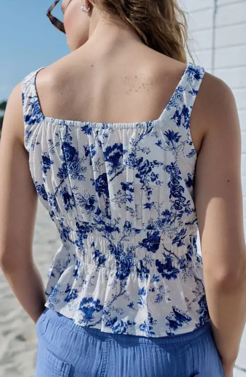 NEXT Floral Smocked Cotton Camisole