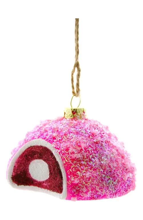 CODY FOSTER & CO Pink Snowball Glass Ornament - Pink Multi