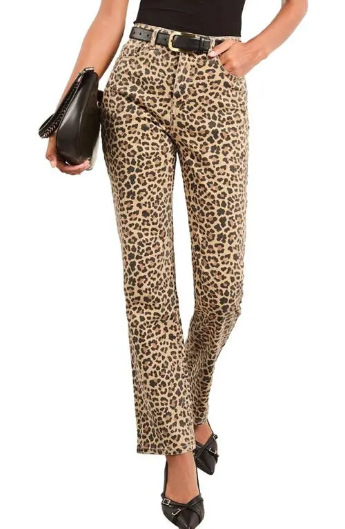 LIPSY Printed High-waist Straight-leg Jeans