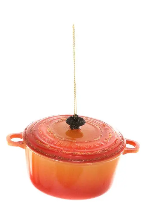 CODY FOSTER & CO Dutch Oven Glass Ornament - Orange