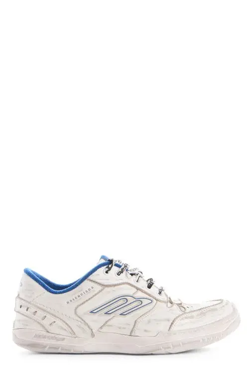 Balenciaga Hamptons Leather Sneakers - White/blue