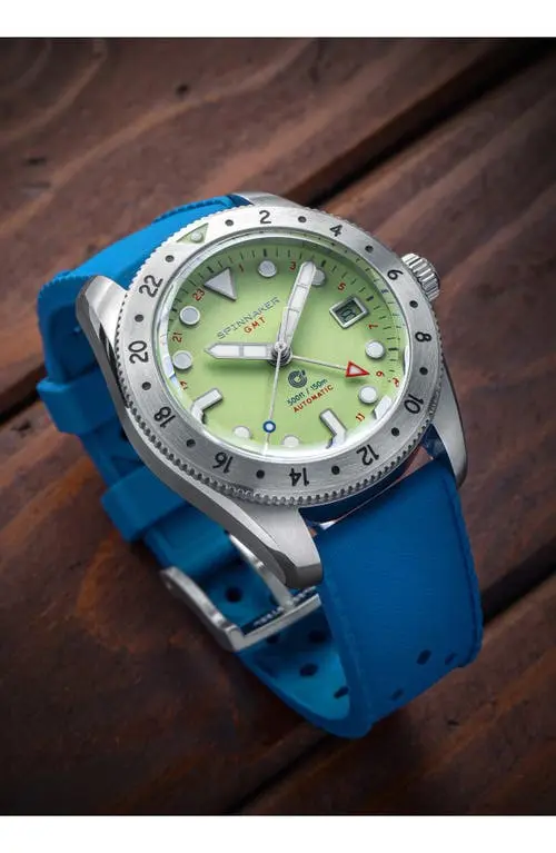 SPINNAKER Croft Gmt Automatic Bracelet & Rubber Strap Watch - Green