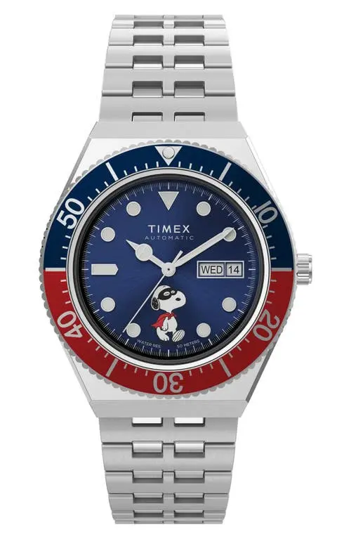 TIMEX® X Peanuts M79 Masked Marvel Automatic Bracelet Watch - Blue