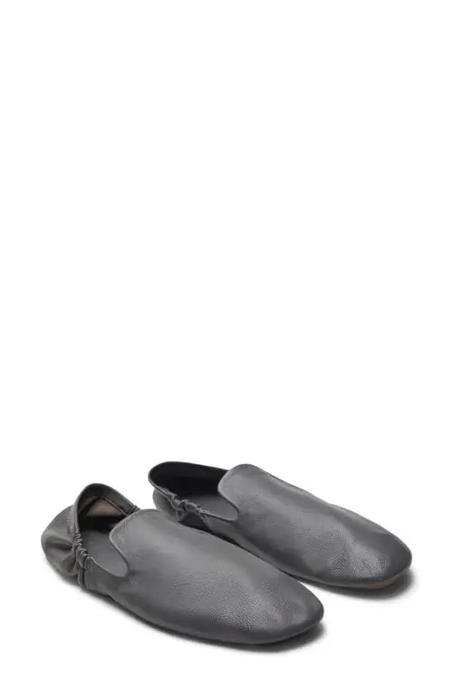 Mango Leather Loafer - Grey