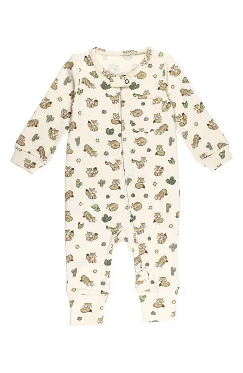 L'OVEDBABY Print Organic Cotton Zip Romper - Little Fox