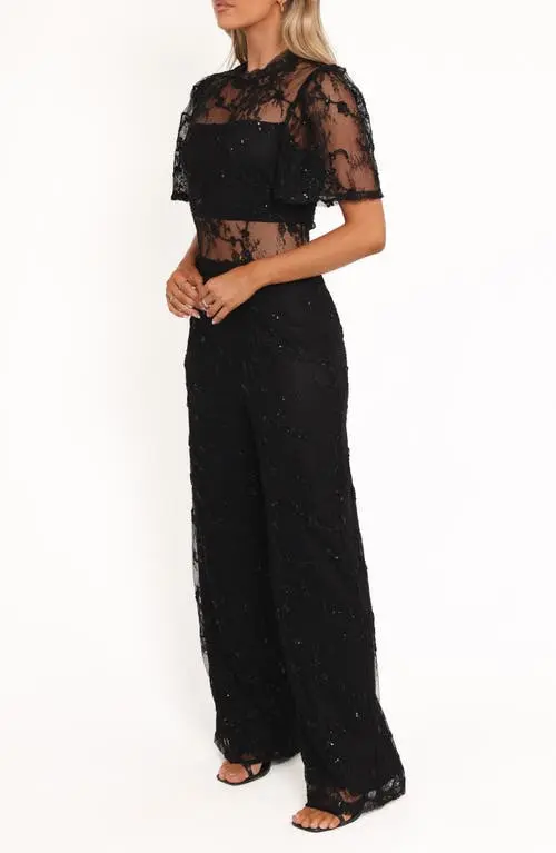 PETAL & PUP Zina Sequin & Lace Jumpsuit