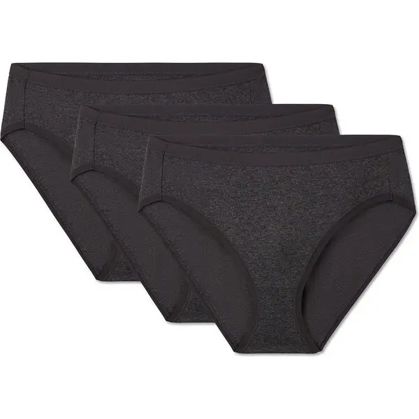 MEMOI 3-pack Stretch Cotton Hipster Briefs - Charcoal Heather