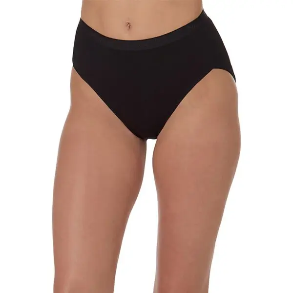 MEMOI Seamless Rib 3-pack Briefs - Black
