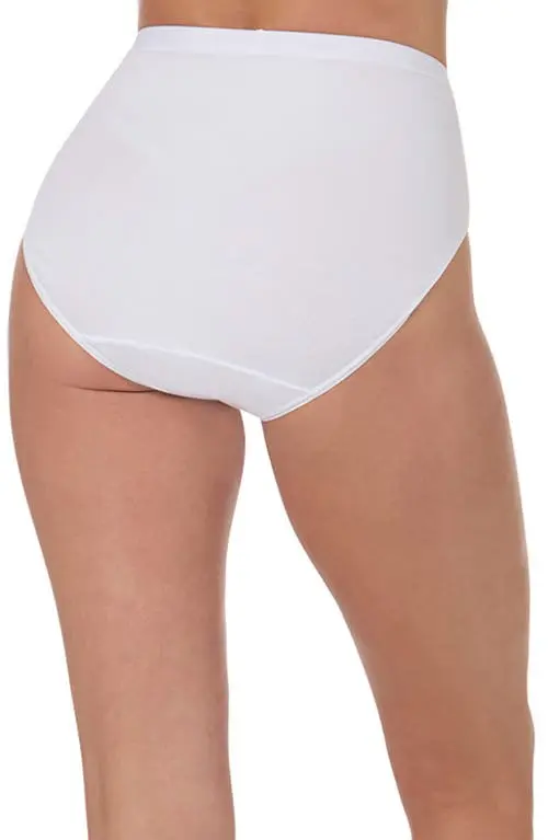 MEMOI Seamless Rib 3-pack Briefs - White