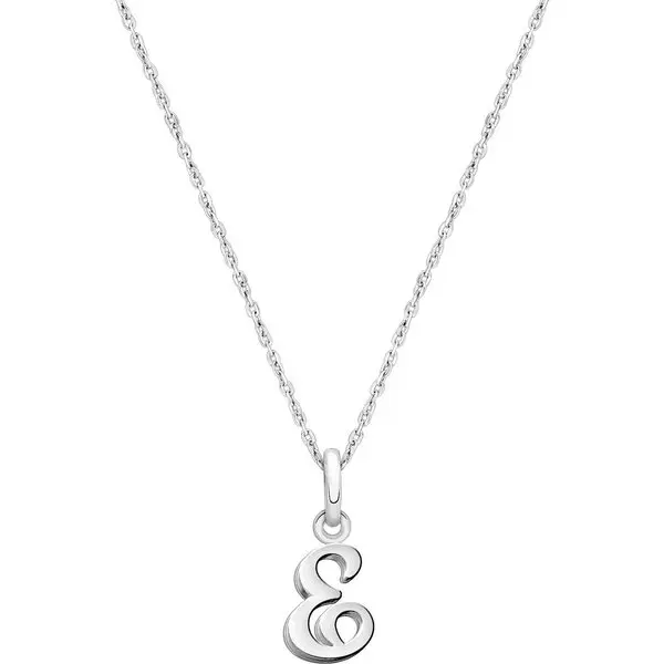 TINY BLESSINGS Sterling Silver Initial Necklace - Silver - E