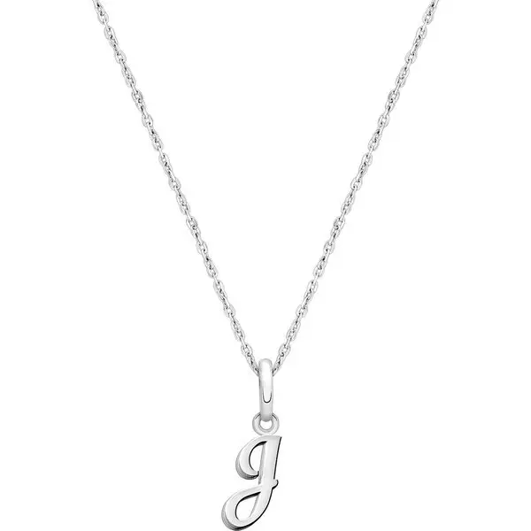 TINY BLESSINGS Sterling Silver Initial Necklace - Silver - J
