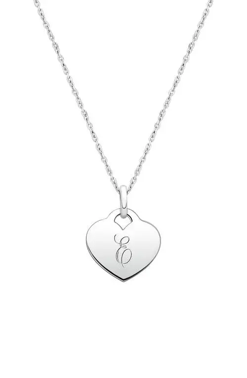 TINY BLESSINGS Sterling Silver Heart & Engraved Initial Necklace - Silver - E