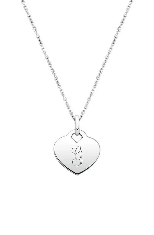TINY BLESSINGS Sterling Silver Heart & Engraved Initial Necklace - Silver - G